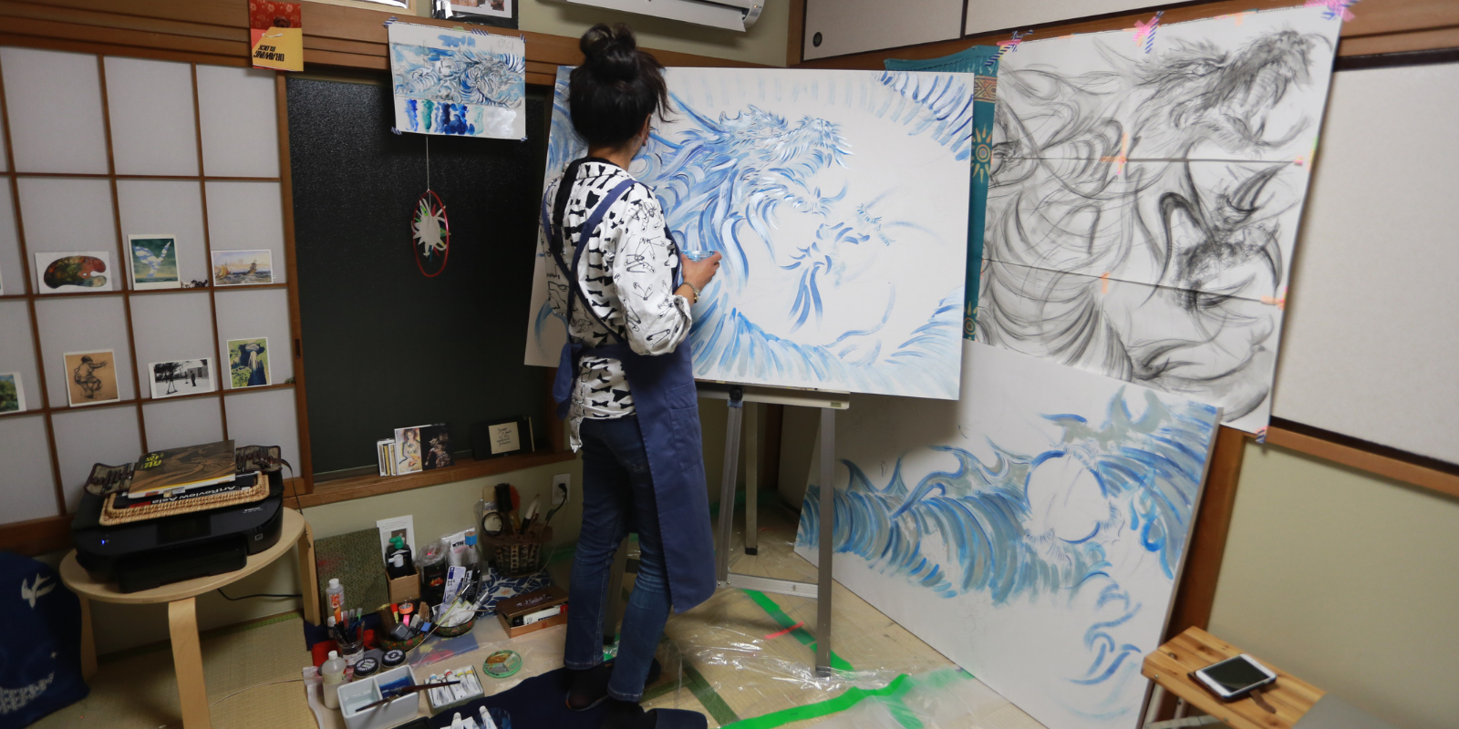 Drawing Classes and Community Murals with Divya Marie Kato in 2025